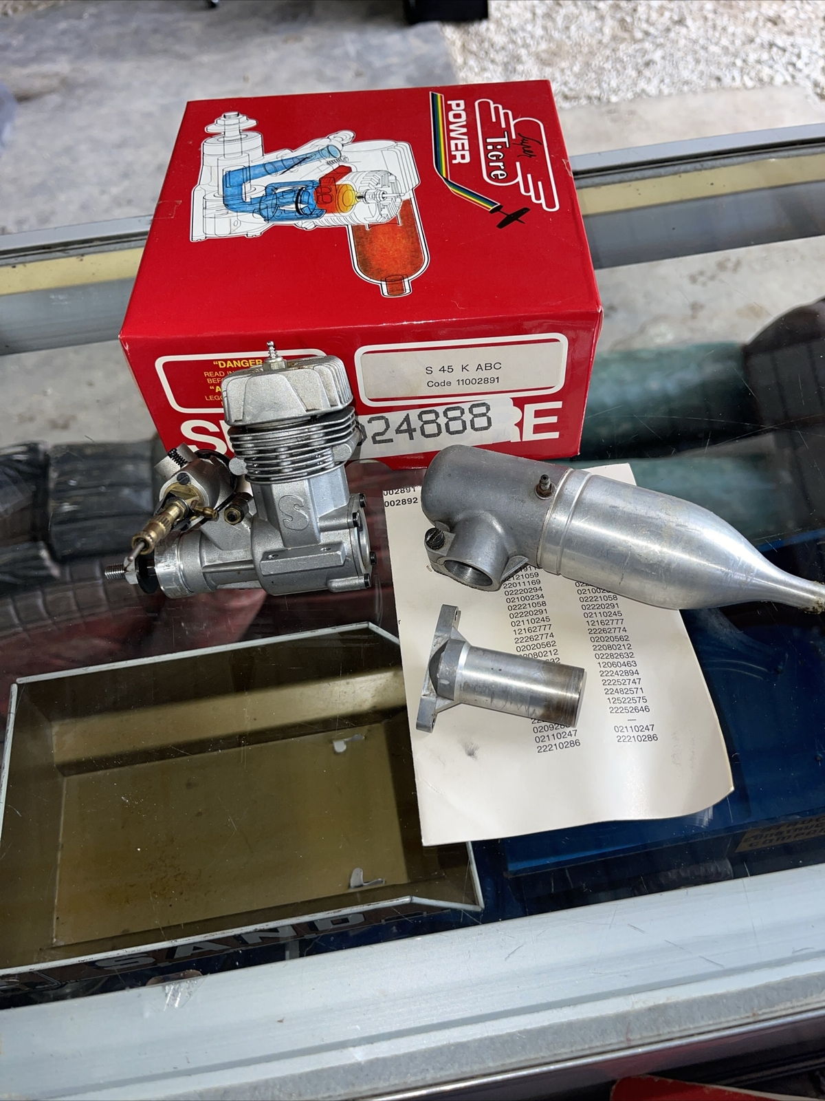 SUPER TIGRE S 45K ABC Nitro Engine RC Airplane Motor w/ Muffler ITALY ...