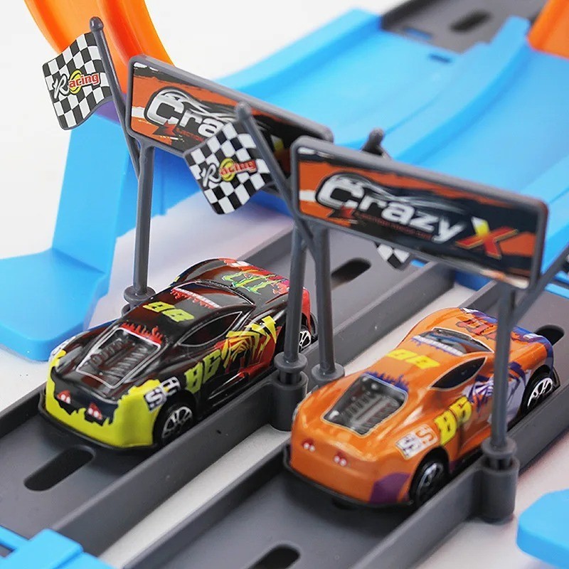 Hot Wheels Double Loop Dash Drag Racing Playset + 2 Vehicles - GFH85 | eBay