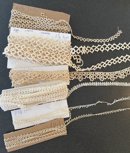 Lot Of 6 Tatting Tatted Lace Trim, 23Yards, for Edging Pillows, Cloth ...