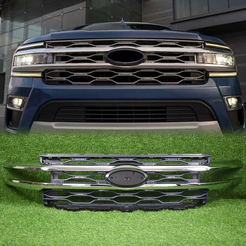 For 2022 2023 2024 Ford Expedition Front Bumper Grille Complete Grill ...