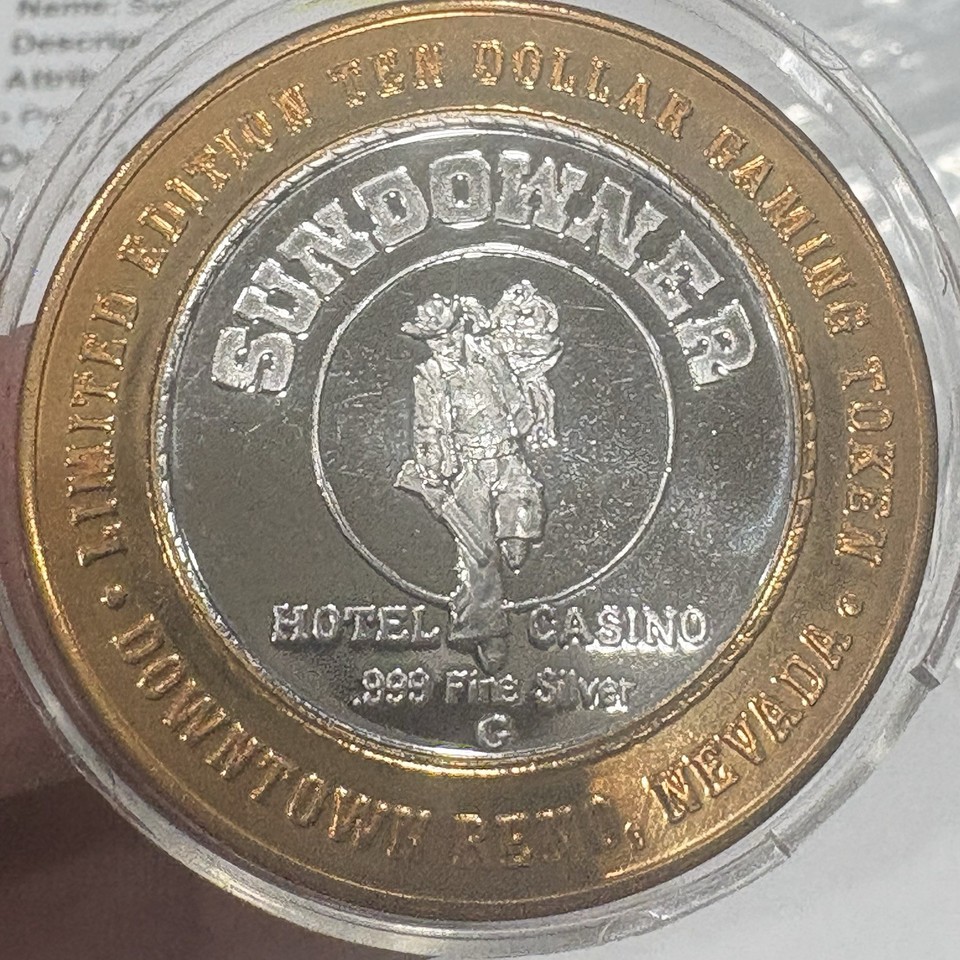 Sundowner Reno Nevada 10$ .6ozt .999 silver Token | eBay