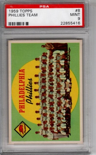 1959 Topps #8 Phillies team card - PSA 9 Complete set being listed Pop ...