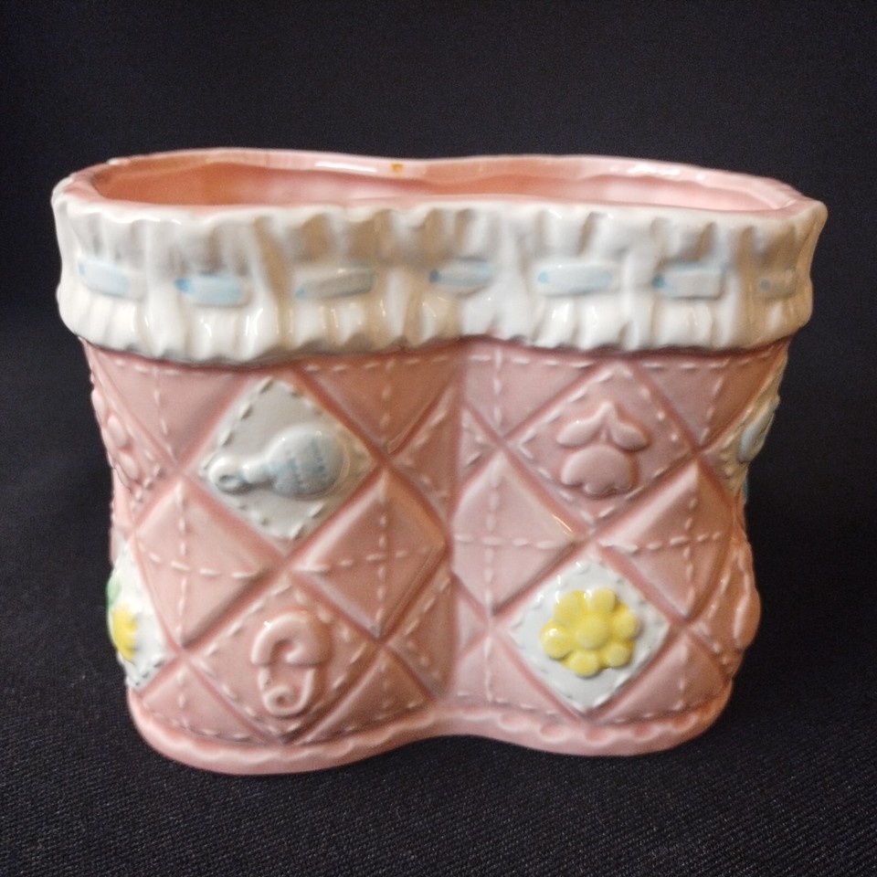 Vintage Ceramic Baby Booties Planter CMC Japan 1950's Pull String Voice ...