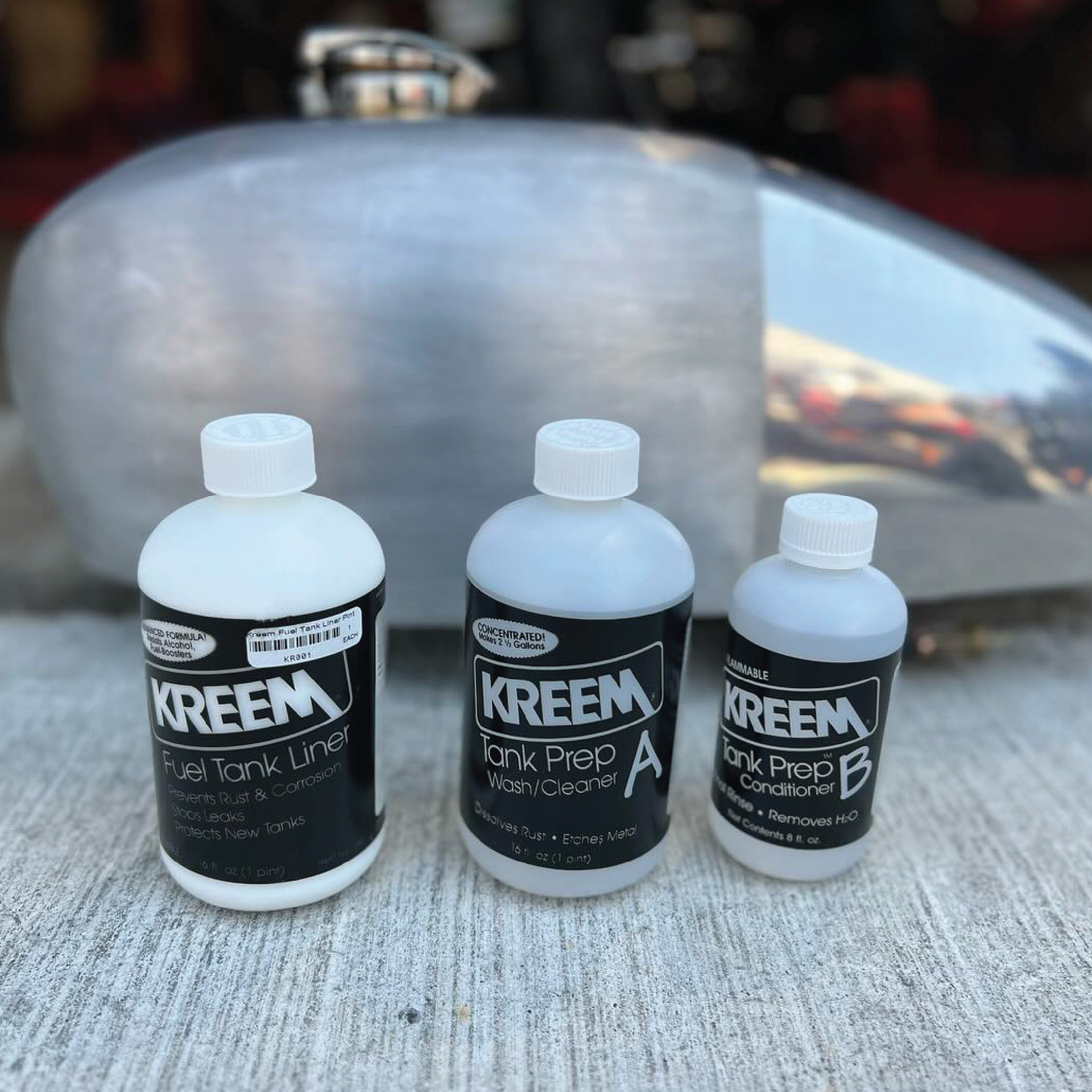 KREEM Combo Kit Gas Tank Fuel Liner Sealer Motorcycle ATV Rust Coating ...