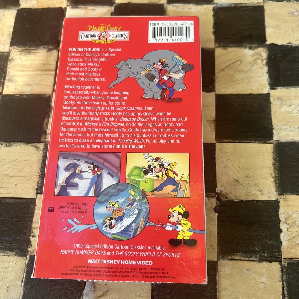 Walt Disney Cartoon Classics SE Fun On The Job VHS | eBay
