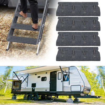 RV Step Covers Rugs 4 Pack RV Camper Step Covers with Install Hooks 22 ...