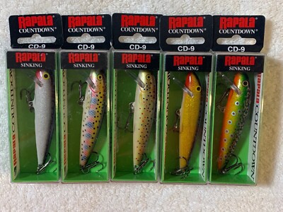 (LOT OF 5) RAPALA COUNTDOWN SINKING CD-9. 7/16oz. CD 9. MULTIPLE COLORS NIP | eBay