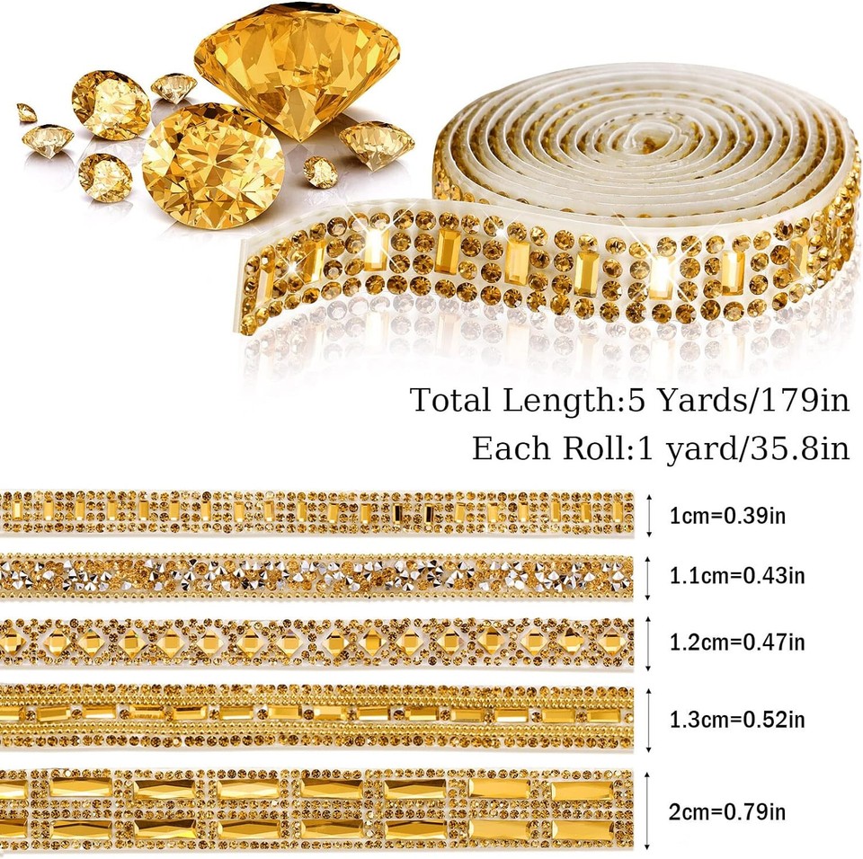 5Pack Mixed Style Tawny Bling Rhinestone Crystal Diamond DIY Decor ...