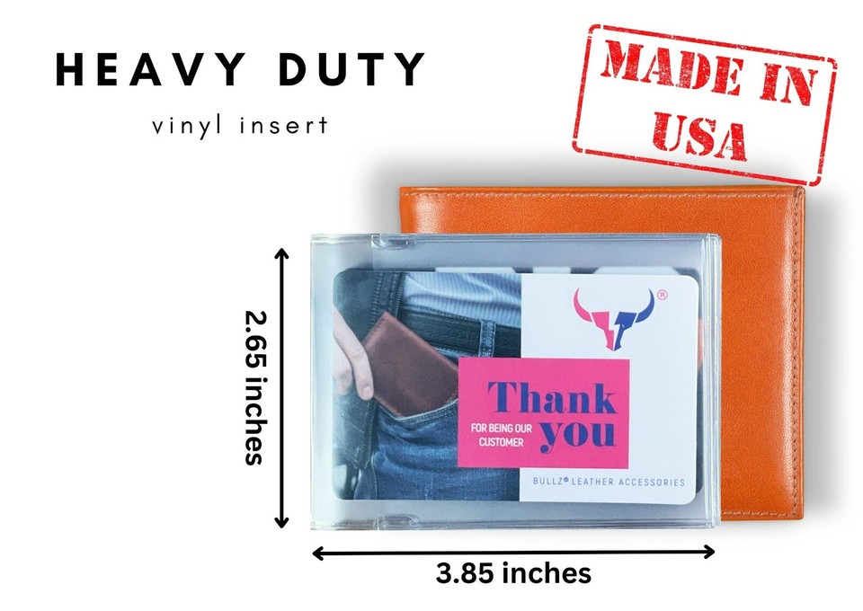 Plastic Wallet insert Set of 2 ID-Card Picture holder for mens 6Page ...