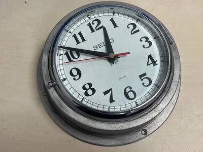 Seiko Quartz Large Metal Wall Clock Office School Commercial Timepiece ...