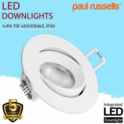 68mm LED Recessed Ceiling Light 4.8W Downlight Tilt Adjustable Panel ...