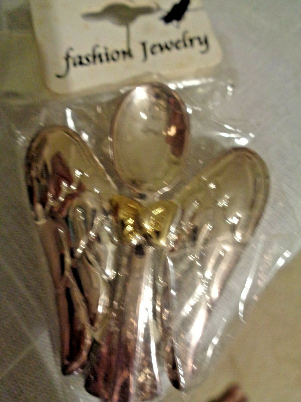 Winged Angel Spoon Body Pin Brooch Convertible Pendant Fashion Jewelry ...