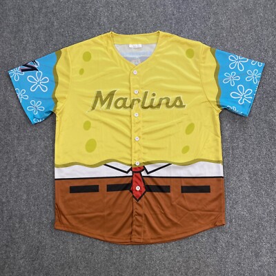 Miami Marlins SpongeBob SquarePants Day Jersey Adult X-Large XL MLB ...