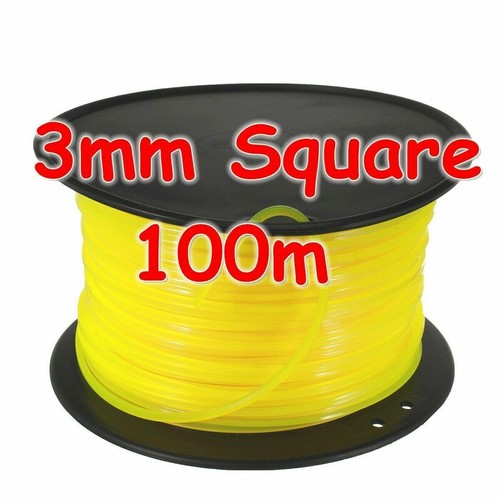 100m X 3mm Square Wire Cord Line Nylon For Brushcutter STIHL Strimmer ...