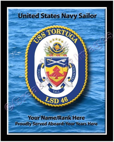 USS Tortuga LSD 46 Personalized Ship Crest Print on Canvas 2D Effect | eBay