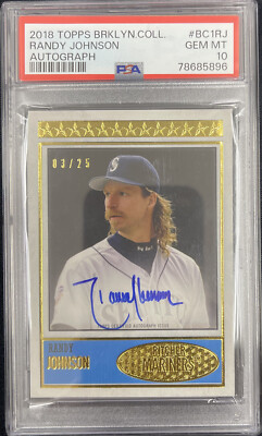 2018 TOPPS COLLECTION RANDY JOHNSON Auto /25 Mariners HOF PSA 10 | eBay