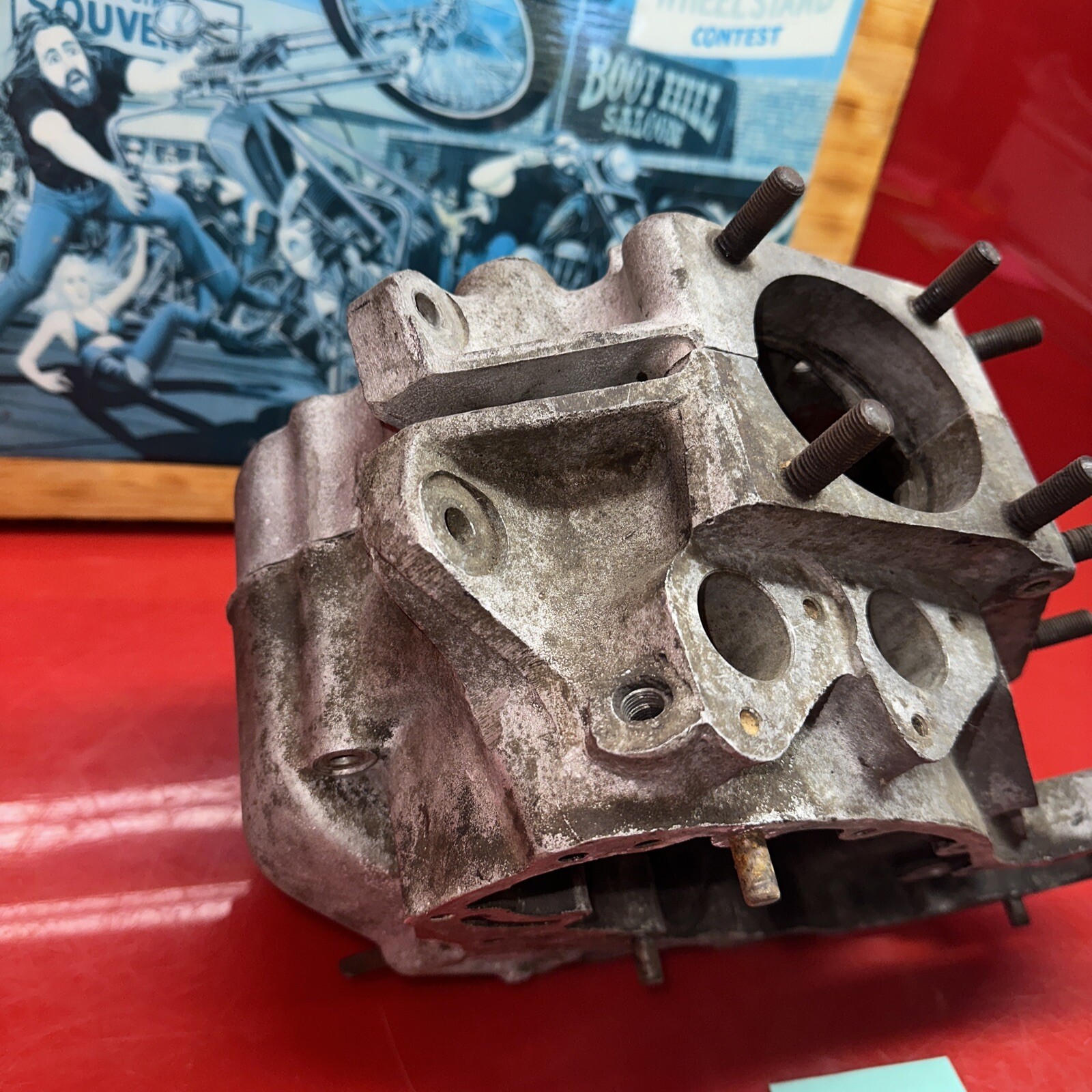 Harley 45 Flathead WL Engine Cases No Number Boss Wla Servicar Left ...