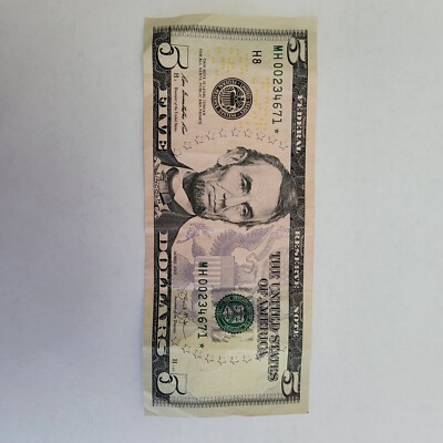 currency paper money us star notes $5 Bill With Enlarge size | eBay