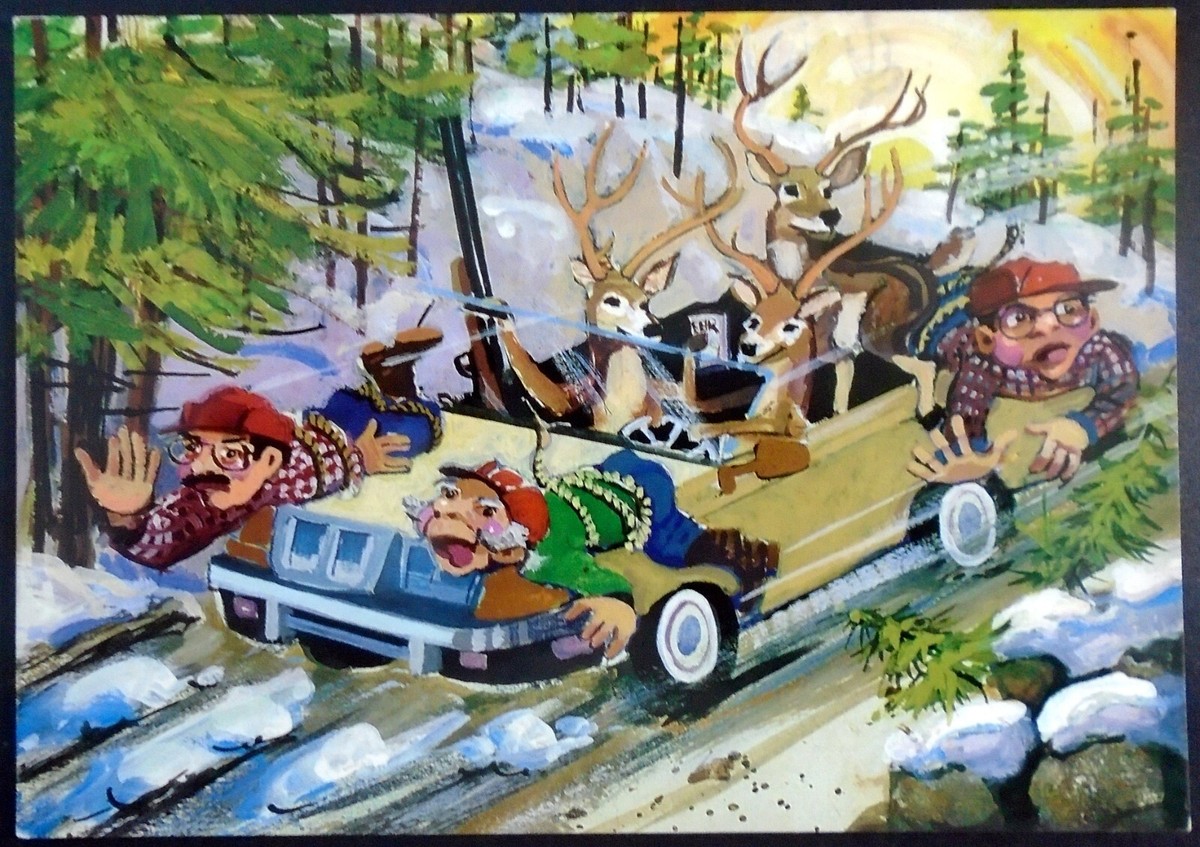 Cartoon Deer Hunter In Tree Page 41 | Deer Hunting Stag Vectors