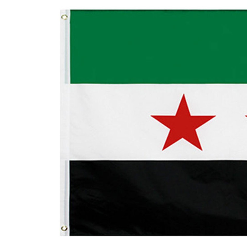Syria Flag Polyester Syrian Arab Republic Three Red Star Syria Flag ...