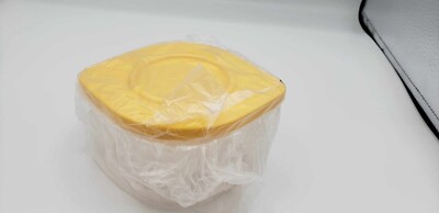 Tupperware Fresh N Cool Container 2 Cup Sheer Stripe Pattern Yellow Lid ...