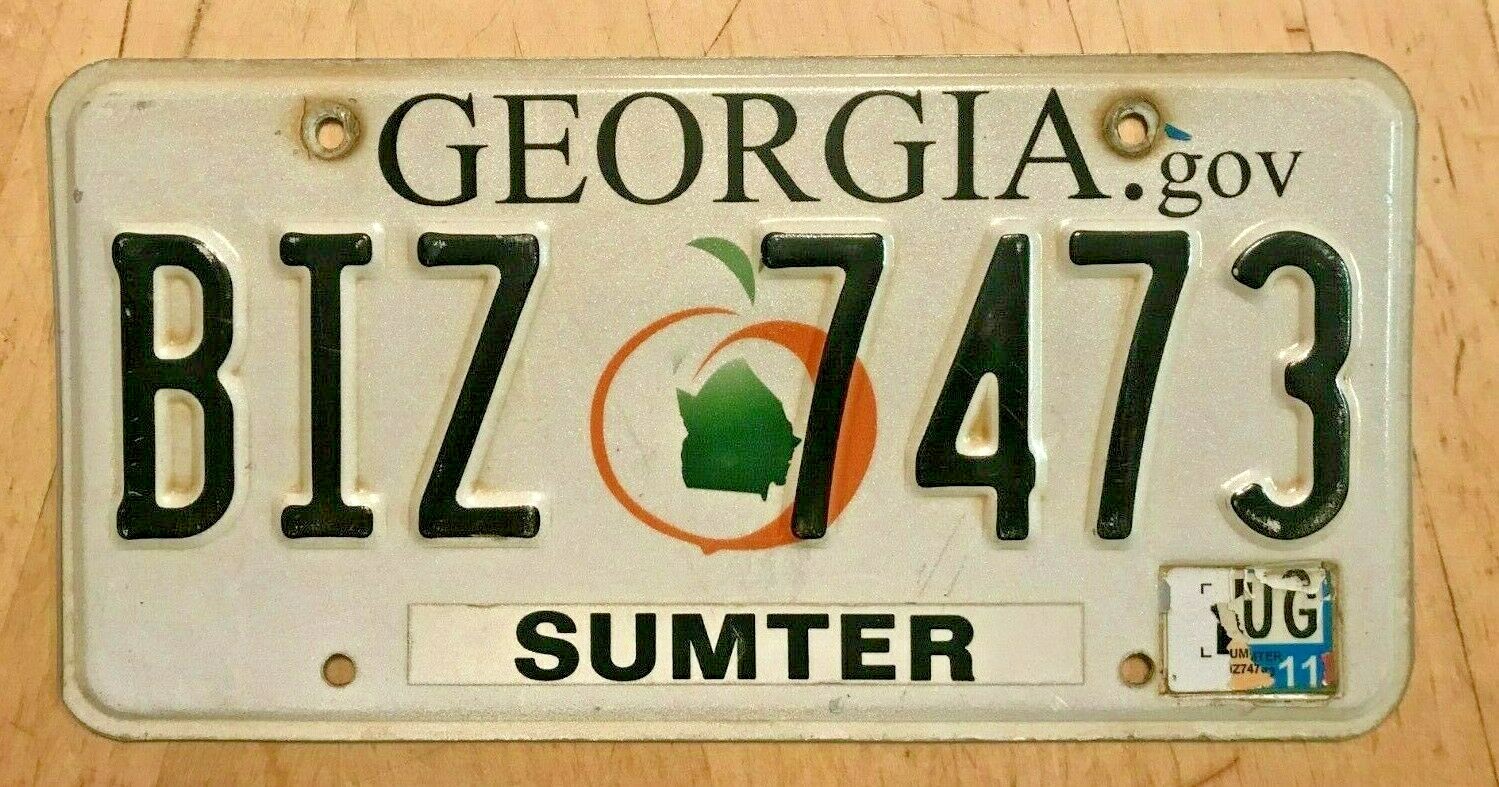 GEORGIA GRAPHIC AUTO LICENSE PLATE " BIZ 7473 " MIND YOUR OWN BIZNESS ...