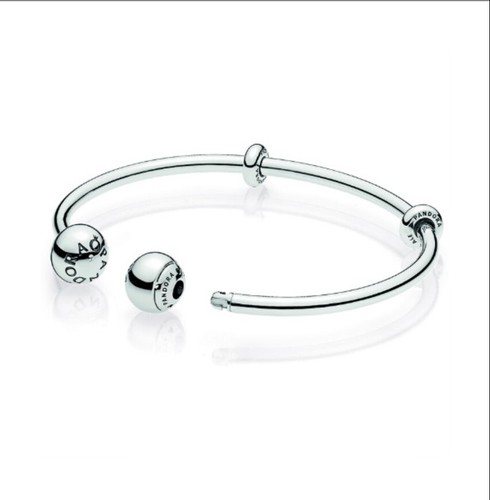 ʕ·ᴥ·ʔ Authentic Pandora Open Bangle Charm Bracelet Retired #596477 | eBay