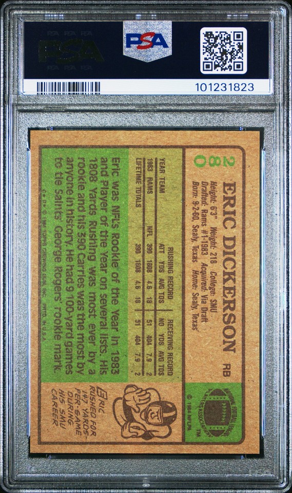 1984 TOPPS #280 ERIC DICKERSON ROOKIE RC PSA 7 | eBay