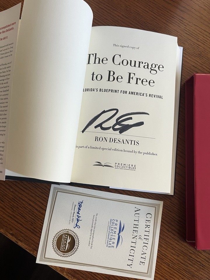 Ron DeSantis Signed Autograph 'The Courage To Be Free' Hardcover Book ...