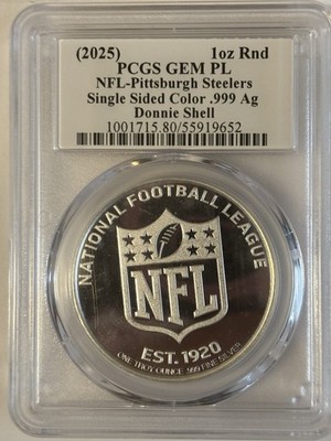 2025 NFL Pittsburgh Steelers Donnie Shell 1 oz Silver w/autograph Gold ...