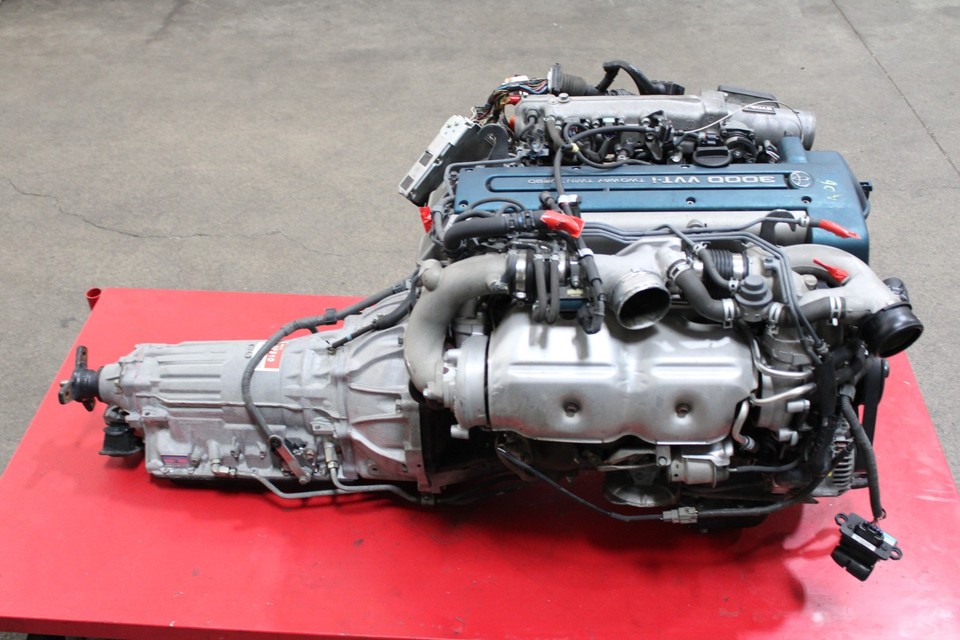 TOYOTA JDM 2JZ GTE 3.0L TWIN TURBO ENGINE. HARNESS, ECU, AUTOMATIC ...
