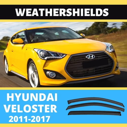 Side Window Visors Weathershields for Hyundai Veloster 3Door Rain Guard ...