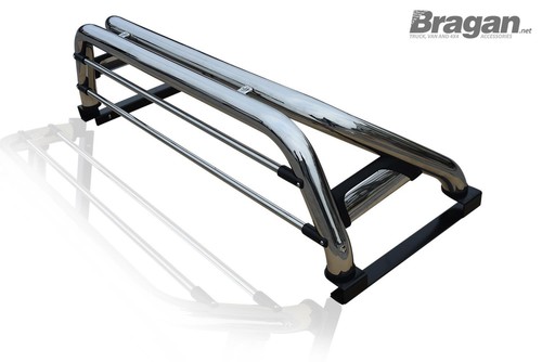 Roll Bar + Cross Pipes To Fit Ford Ranger 2016-2023 Polished Stainless ...