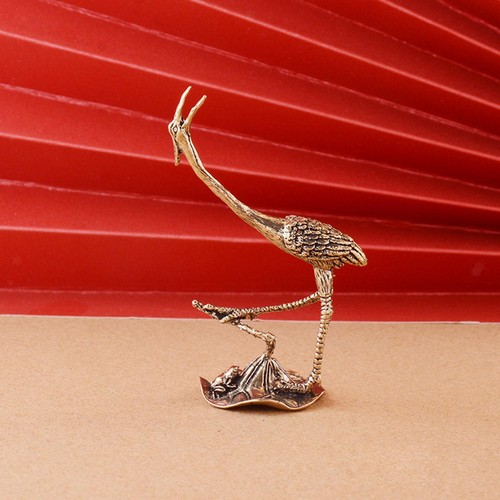 Desktop Crane Ornament Crafts Brass Crane Statue for Wedding Desk Patio ...