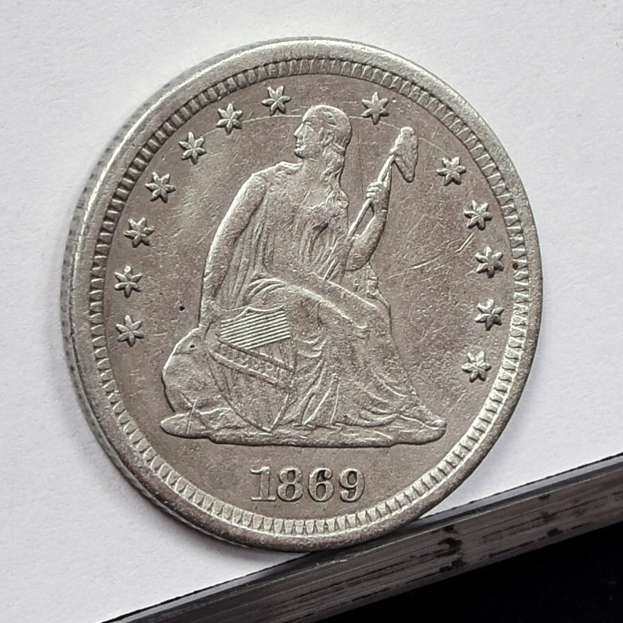 1869-S Liberty Seated Quarter - Ch XF Details, Cleaned (#55418-L) | eBay