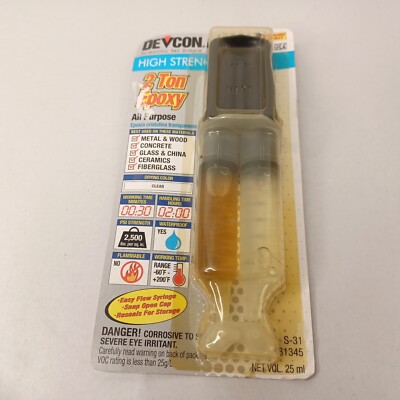 Devcon High Strength 2 Ton Epoxy All Purpose .25 ml 31345 FS S-31 | eBay