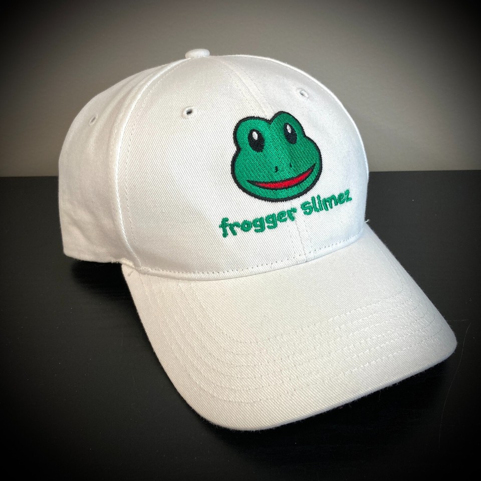 FROGGER SLIMEZ HAT frog white green curved bill structured fit men ...