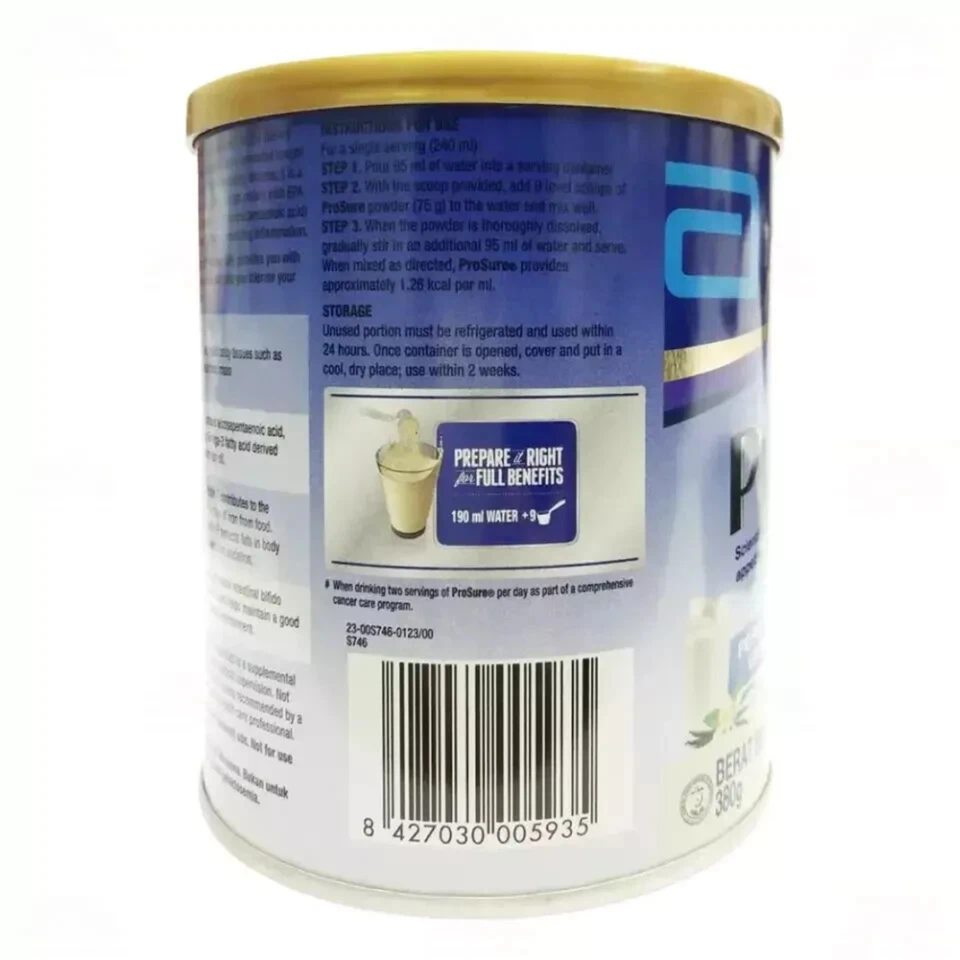 2 x 380g Abbott Pro Sure Milk High Protein, Prebiotic & EPA Free ...