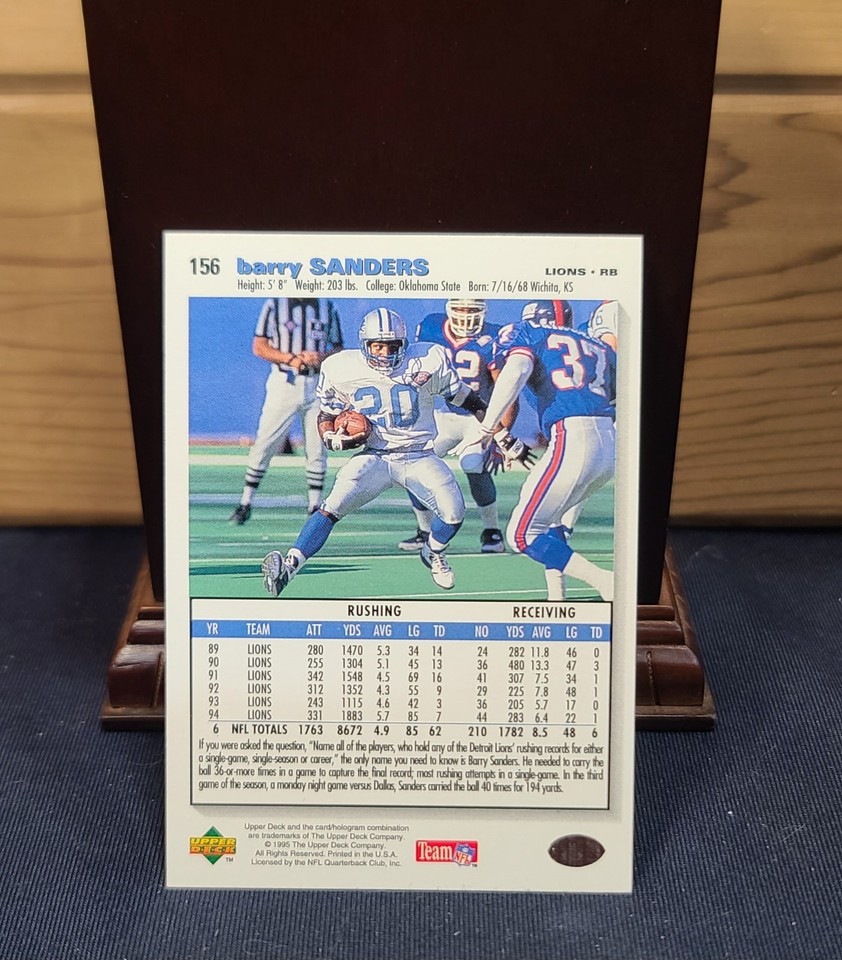 1995 Upper Deck Collector's Choice - Barry Sanders #156 | eBay