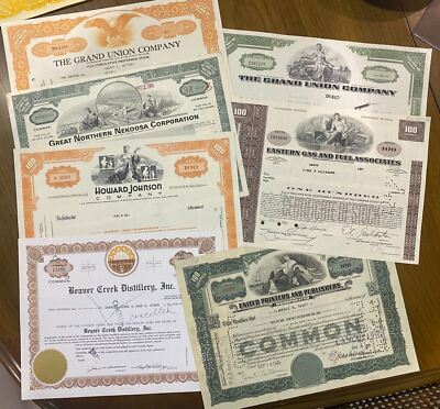 7 Rare Share Stock Certificates of Different Companies Lot #6 | eBay