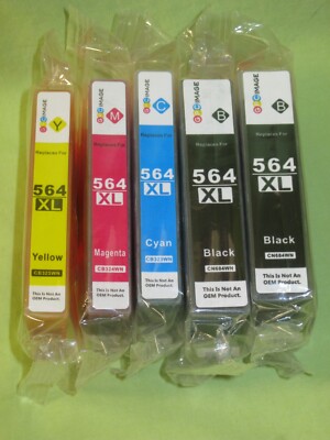 GPC Image 564XL Replacement Ink 5 CARTRIDGE Black Yellow Magenta Cyan ...