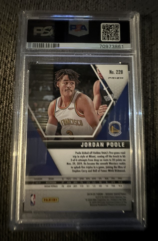 2019-20 Mosaic #228 Jordan Poole Reactive Orange Rookie RC PSA 10 Gem ...