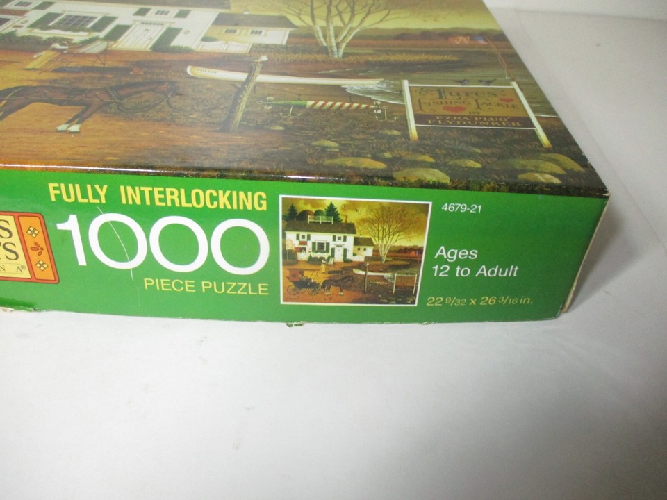 MB 1000 pc Charles Wysocki Puzzle Birch Point Cove Tackle Shop 4679-21 ...