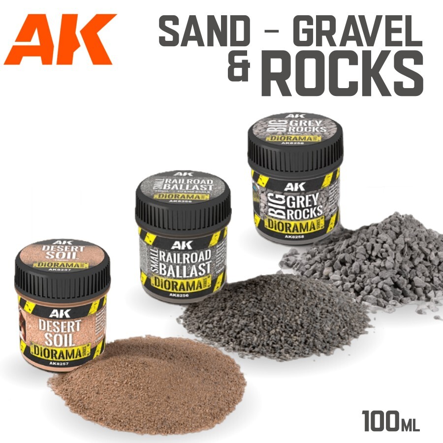 AK Interactive: Sand, Gravel & Rocks - Basing & Diorama Ground Cover ...