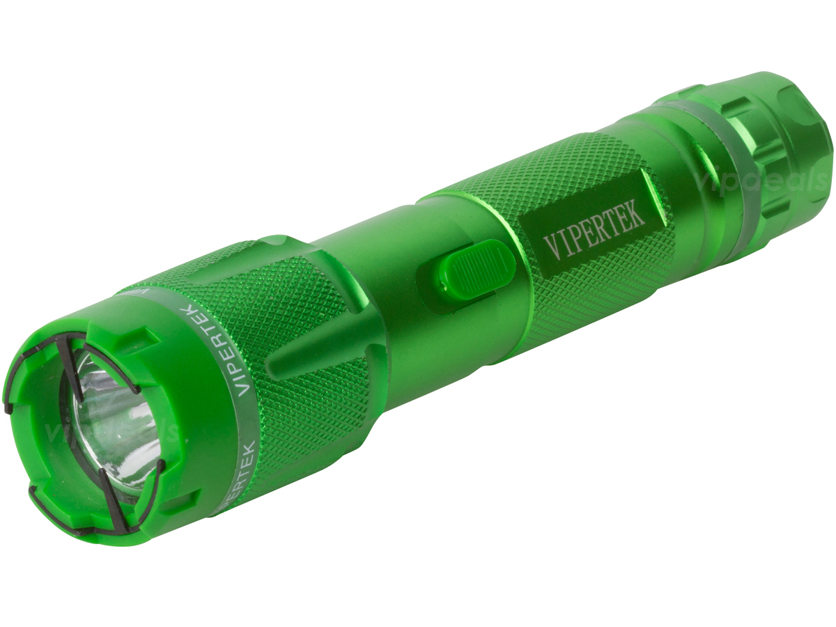 VIPERTEK Stun Gun VTS-T03 GREEN Metal Rechargeable LED Flashlight | eBay