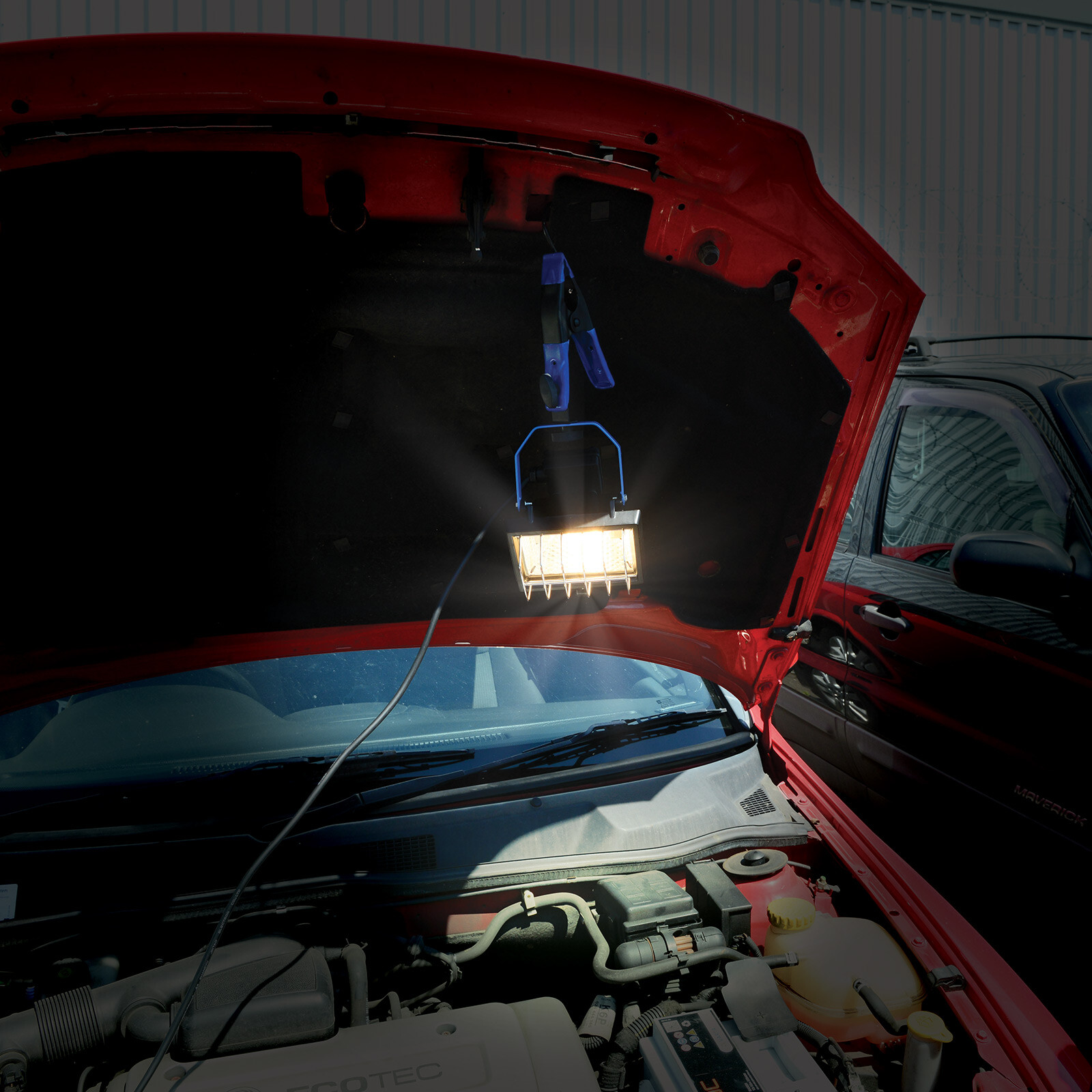 LED Hanging Work Light Adjustable Clamp Wire Grille With 4.8W R7s led ...