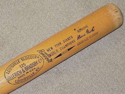 Heinie Groh H&B 1922 World Series Game Bat New York Giants Cincinnati ...