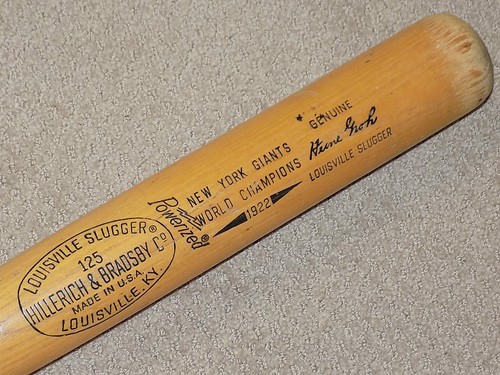 Heinie Groh H&B 1922 World Series Game Bat New York Giants Cincinnati ...
