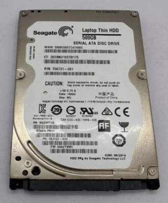 Seagate Laptop Thin HDD 500GB SATA 2.5" ST500LM021 P/N 756731-001 | eBay