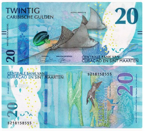 CURAÇAO & SINT MAARTEN 20 Caribische Gulden 2025 P W2 UNC New Banknote ...
